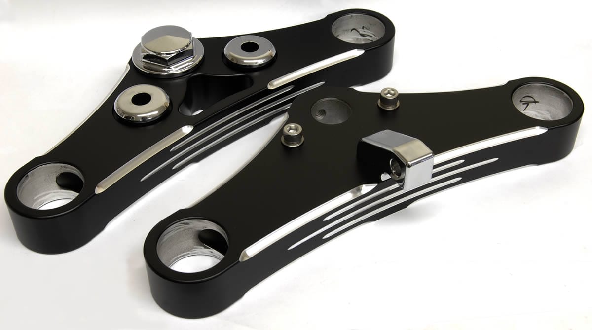 39mm Mid Glide Triple Tree Conversion Set- Black, 2004-05 Dyna ...